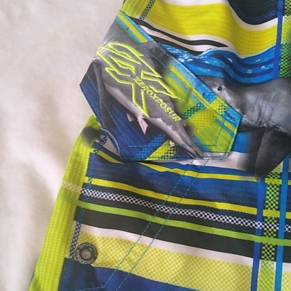 ZeroXposur | Swim | Zeroxposur Boys Deep Aqua Sharks Surf Board Shorts ...